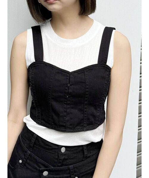 MURUA（ムルーア）の「【SET UP対応】フリンジデニムビスチェ（シャツ/ブラウス）」 - WEAR