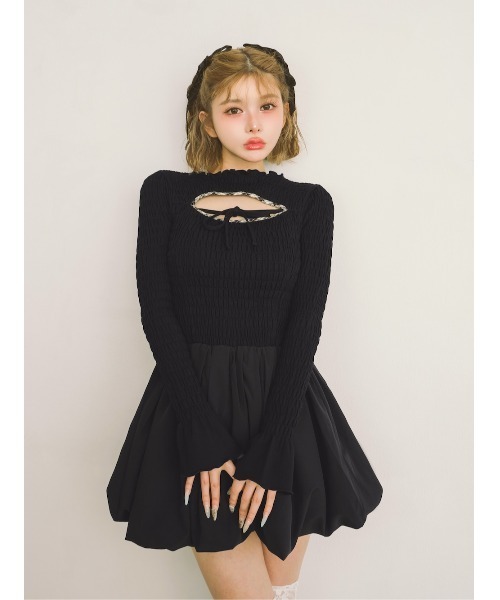 Darich（ダーリッチ）の「シャーリングバルーンミニワンピース（ワンピース）」 - WEAR