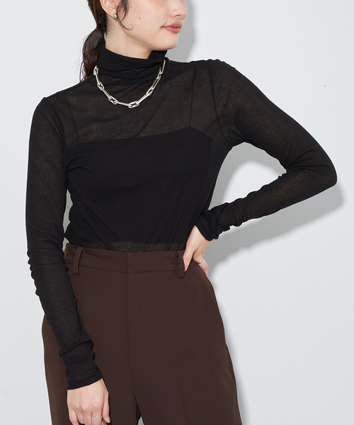 plage（プラージュ）の「Rib Sheer タートル（Tシャツ/カットソー）」 - WEAR