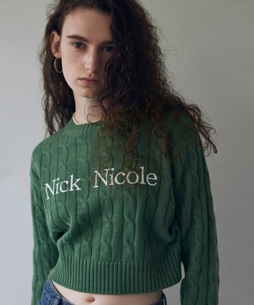 NICOLE CABLE CROP KNIT_GREEN（ニット/セーター）｜NICK&NICOLE（ニックアンドニコール）のファッション通販 ...