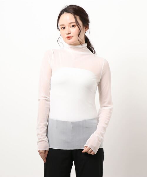 SVEC（シュベック）の「【SVEC / シュベック】シースルー ハイネック メロウ トップス 長袖（Tシャツ/カットソー）」 - WEAR