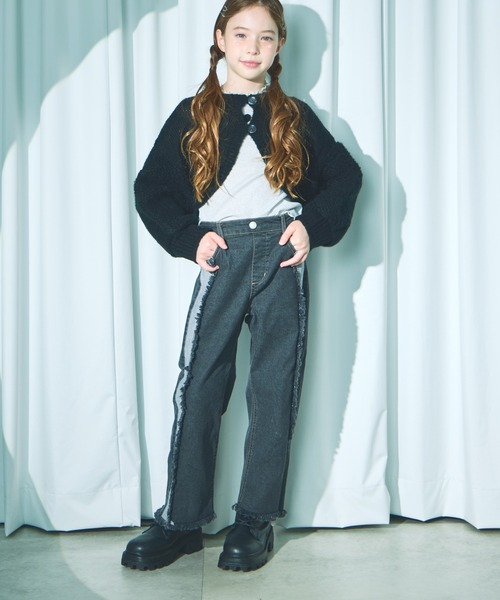 PAIRMANON COEUR（ペアマノンクール）の「【PAIRMANON COEUR】サイドライン フリンジ配色 デニムパンツ（デニムパンツ）」 - WEAR