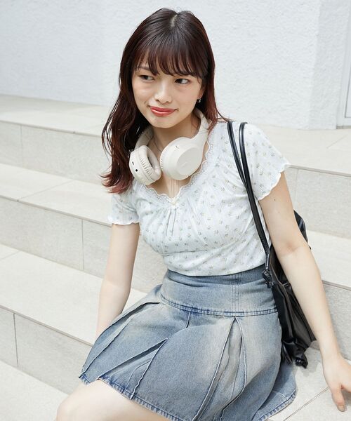 【セール】ローズモチーフ付きTシャツ（Tシャツ/カットソー）｜MAJESTIC LEGON（マジェスティックレゴン）のファッション通販 ...