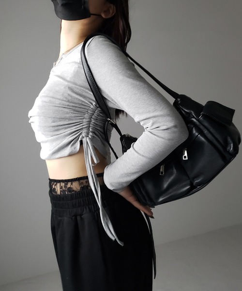 me+em select（ミームセレクト）の「【 2color 】ウエストレースドッキングワイドスウェットパンツ／ waist lace docking wide sweat pants ...