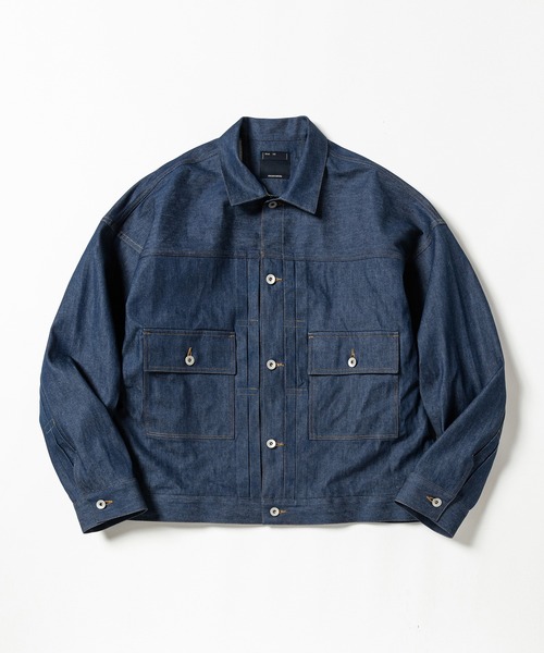 Raw Denim Pleated Sleeve Blouse（デニムジャケット）｜meanswhile（ミーンズワイル）のファッション通販 - ZOZOTOWN