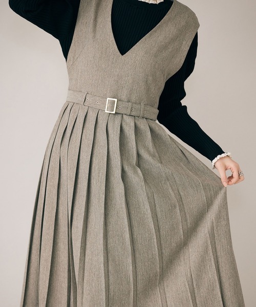 トラッド風プリーツワンピース（ワンピース）｜Audie a Muses