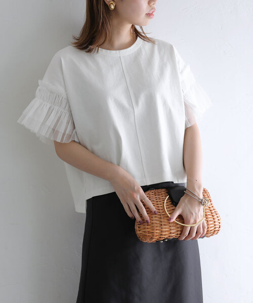 【セール】【TORRAZZO DONNA/トラッゾドンナ】Tull Hybrid Tshirt（Tシャツ/カットソー）｜La TOTALITE ...