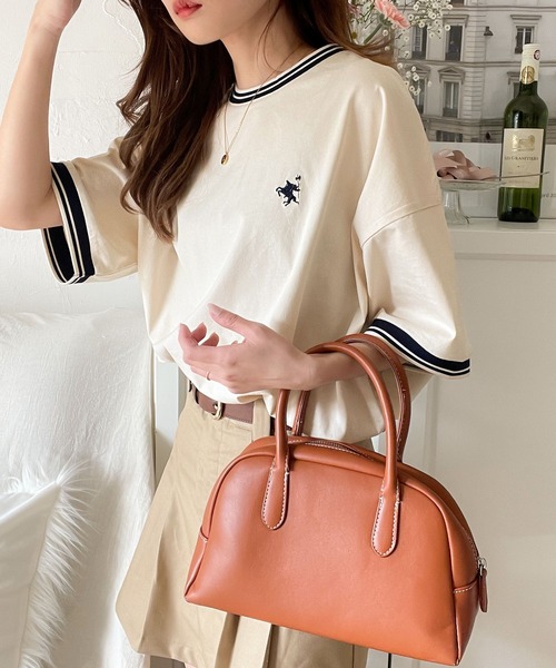 Java（ジャバ）の「《JaVa ジャバコラボ》大人スポーティー。綿100%シルケット 配色刺繍Tシャツ（Tシャツ/カットソー）」 - WEAR