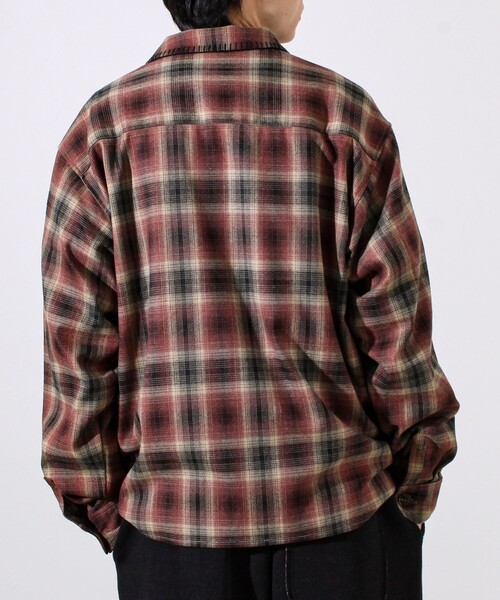 セール】【主役の1枚】TRオンブレチェック ブランケットステッチシャツ