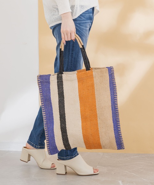 KATHARINE ROSS（キャサリンロス）の「【KATHARINE ROSS】TARANGO JUTE チェック/ストライプ（かごバッグ ...