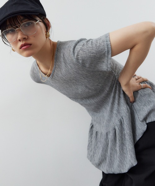 HANNE（アン）の「バルーンヘムシアーリップルTEE（Tシャツ/カットソー）」 - WEAR