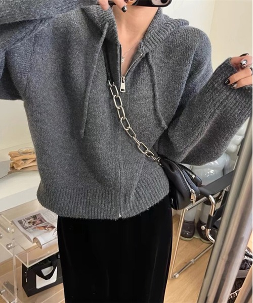 SETUP7（セットアップセブン）の「【SETUP7】フード付きリラックスニットジップアップパーカー KNF151（パーカー）」 - WEAR