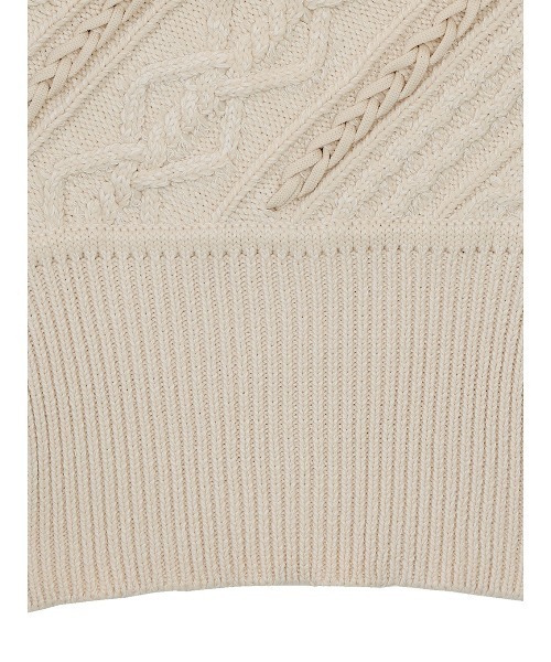 AMERI（アメリ）の「LAYERED SLANT CABLE KNIT SET（ニット/セーター）」 - WEAR