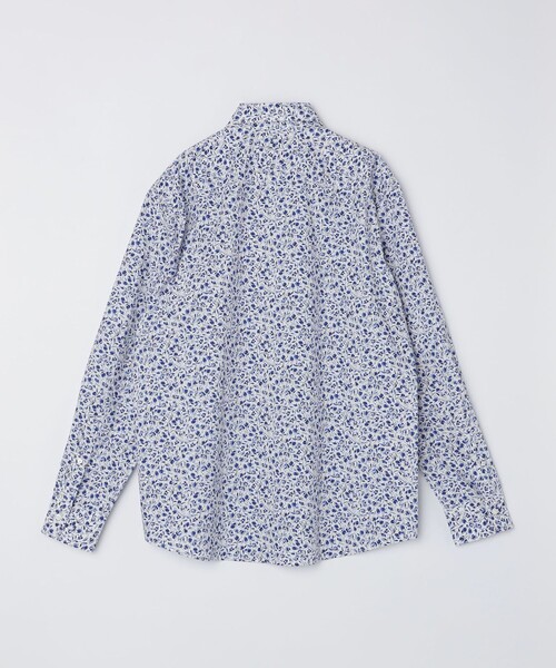 セール】SHIPS: セミワイドカラー フラワー プリント ロングスリーブ