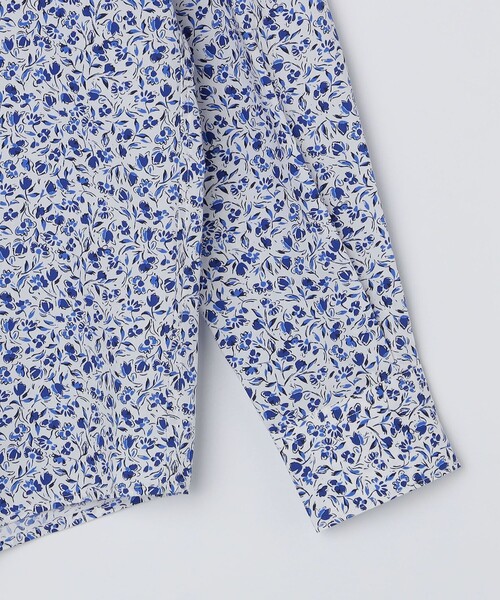 セール】SHIPS: セミワイドカラー フラワー プリント ロングスリーブ