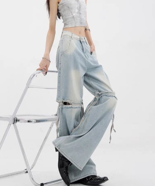 shameless（シェイムレス）の「オープンニーデニム（デニムパンツ）」 - WEAR