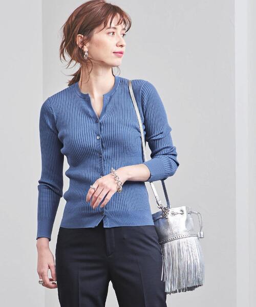 UNITED ARROWS（ユナイテッドアローズ）の「UBCB リブ スリットネック カーディガン（カーディガン/ボレロ）」 - WEAR