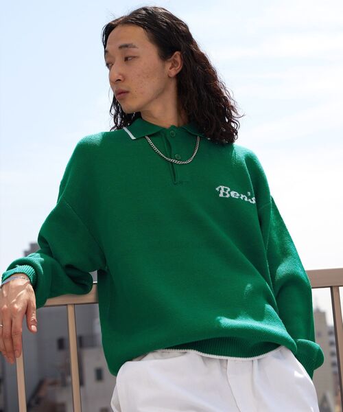 BEN DAVIS（ベンデイビス）の「【BEN DAVIS(ベンデイビス)】LETTER KNIT POLO / ワンポイントロゴ バック ...