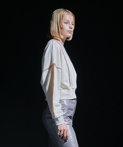 STUDIOUS（ステュディオス）の「【STUDIOUS/ステュディオス】バイカラーステッチショートスウェット（スウェット）」 - WEAR