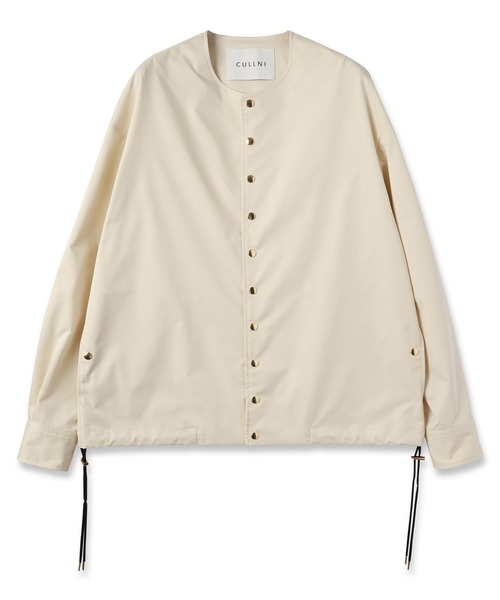 CULLNI（クルニ）の「25-SS-040B / High Count Stretch Twill Dot Button Collarless Jacket（ノーカラージャケット）」 - WEAR