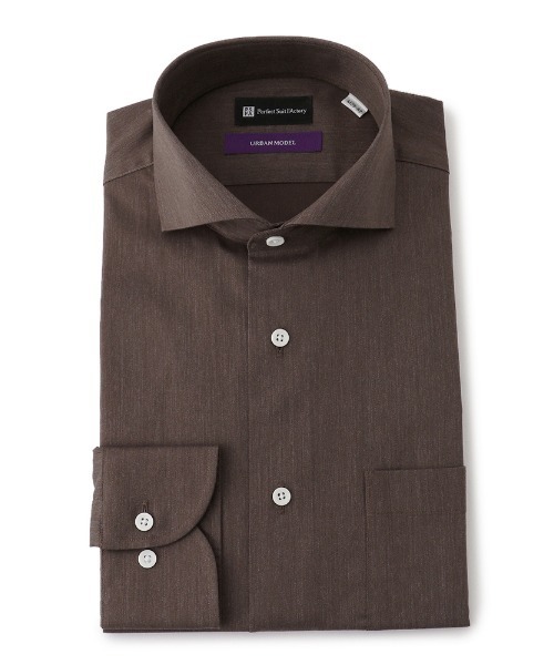 Perfect Suit FActory（パーフェクトスーツファクトリー）の「【形態安定】インディゴ風長袖ワイシャツ ブルー/ネイビー ...