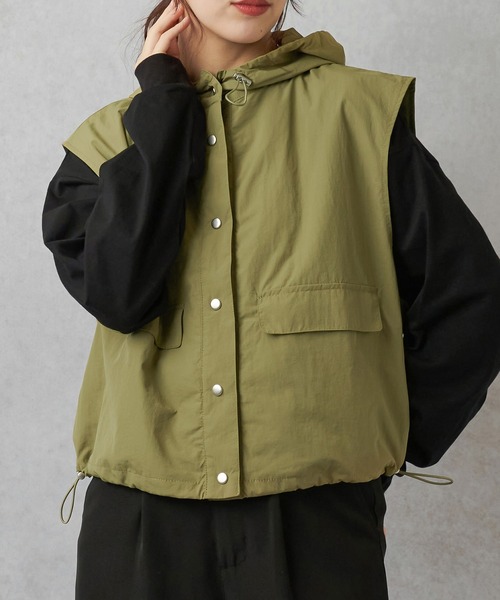 Lull（ルル）の「【Lull / ルル】ナイロンショートフードベスト（ベスト）」 - WEAR