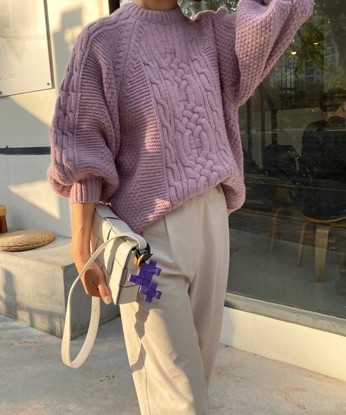 ELCY（エルシー）の「【ELCY】ケーブルオーバーサイズニット（ニット/セーター）」 - WEAR