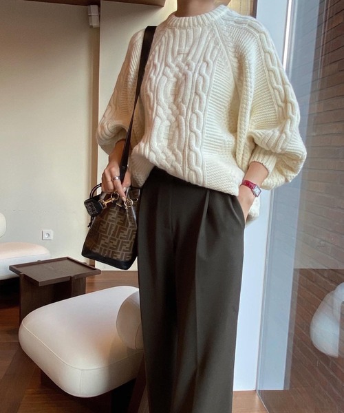 ELCY（エルシー）の「【ELCY】ケーブルオーバーサイズニット（ニット/セーター）」 - WEAR