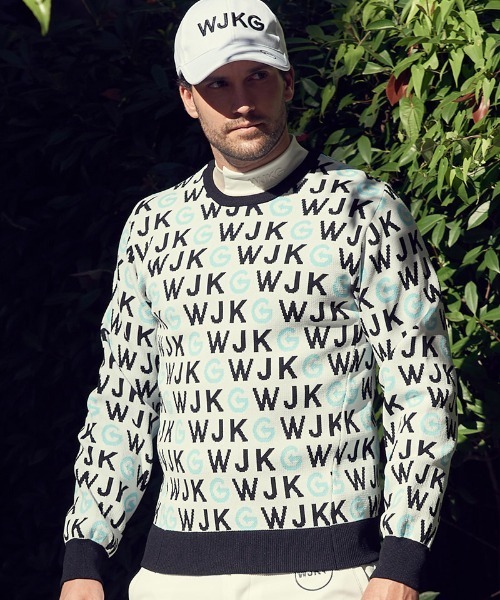 wjk（ダヴルジェイケイ）の「mn2866- -GOLF-WJKG- INTERVAL LOGO KNIT ニット（ニット/セーター）」 - WEAR