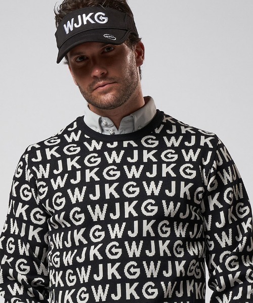 wjk（ダヴルジェイケイ）の「mn2866- -GOLF-WJKG- INTERVAL LOGO KNIT ニット（ニット/セーター）」 - WEAR