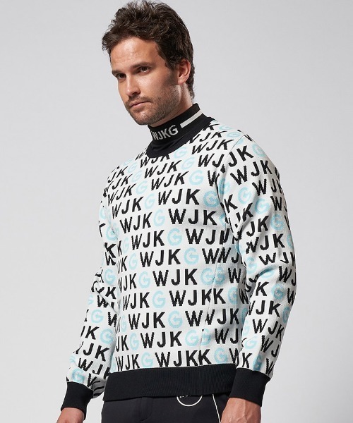 wjk（ダヴルジェイケイ）の「mn2866- -GOLF-WJKG- INTERVAL LOGO KNIT ニット（ニット/セーター）」 - WEAR