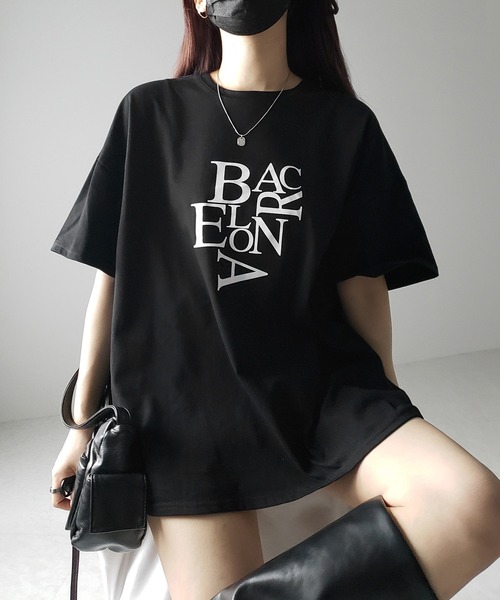 me+em select（ミームセレクト）の「【 4color 】BACロゴレタリングビッグTシャツ ／ BAG logo lettering big Tee（Tシャツ/カットソー）」 - WEAR