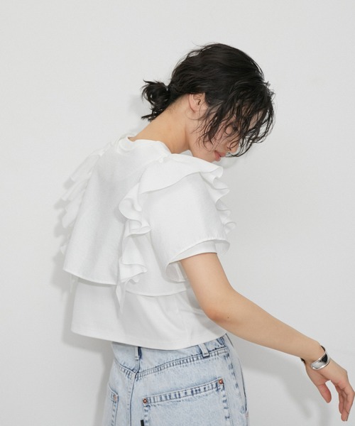 ADAM ET ROPE'（アダムエロペ）の「【前後2WAY・洗える】フリルボレロ（シャツ/ブラウス）」 - WEAR