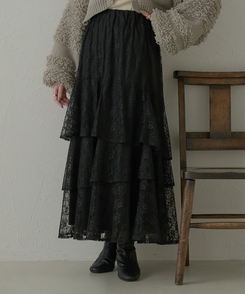 Ambre Neige（アンブルネージュ）の「ランダムレースフリルスカート／WEB/EC限定商品（スカート）」 - WEAR
