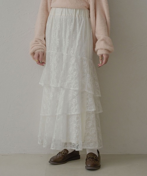 Ambre Neige（アンブルネージュ）の「ランダムレースフリルスカート／WEB/EC限定商品（スカート）」 - WEAR