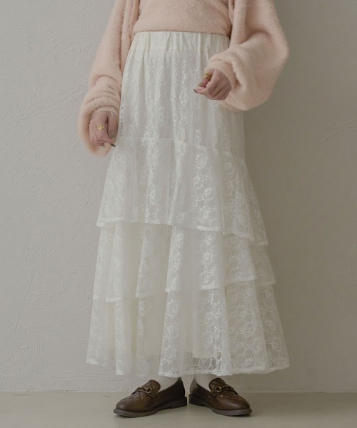 Ambre Neige（アンブルネージュ）の「ランダムレースフリルスカート／WEB/EC限定商品（スカート）」 - WEAR