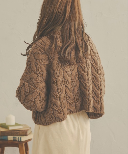 Ambre Neige（アンブルネージュ）の「クロップドケーブルニット／【WEB/EC限定商品】（ニット/セーター）」 - WEAR
