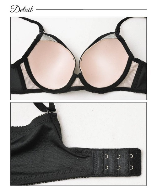 DRW（ドロー）の「[DRW]3点セット ブラジャー ショーツ セット 補正下着 シアー ローズ エンブロイダリー 育乳 脇高 ブラジャー & フルバック & Tバック ショーツ セット（ブラ ...