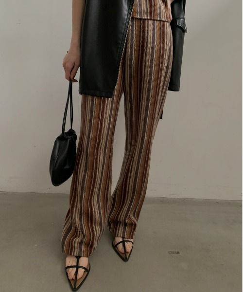 IRREGULAR STRIPE STRAIGHT PANTS（その他パンツ）｜AMERI（アメリ）のファッション通販 - ZOZOTOWN