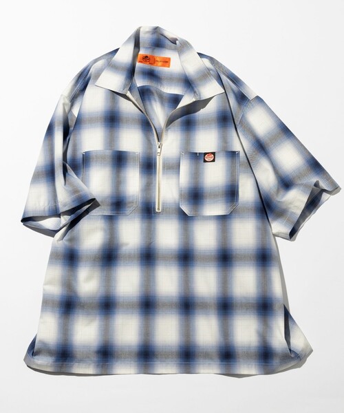 RED KAP（レッドキャップ）の「RED KAP/レッドキャップ 別注 リラックスフィット ハーフジップ ワンポイント 半袖ワークシャツ ...