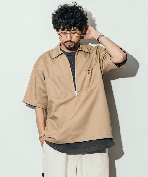 RED KAP（レッドキャップ）の「RED KAP/レッドキャップ 別注 リラックスフィット ハーフジップ ワンポイント 半袖ワークシャツ ...