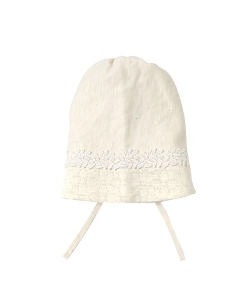 Hoppetta（ホッペッタ）の「Hoppetta flower ジャガードボンネット アイボリー 42-44cm（その他ベビーウェア）」 - WEAR