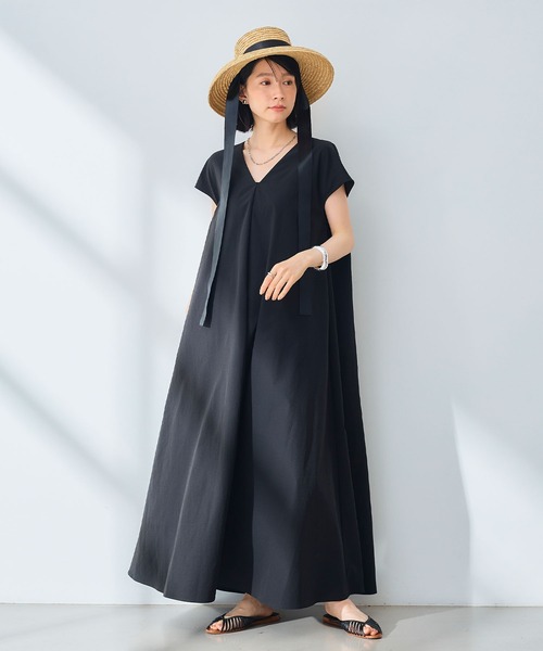 CROSS FUNCTION（クロスファンクション）の「《UV/吸水速乾》エブ楽 Vネックフレンチスリーブワンピース【CROSS FUNCTION/クロスファンクション】（ワンピース）」 - WEAR