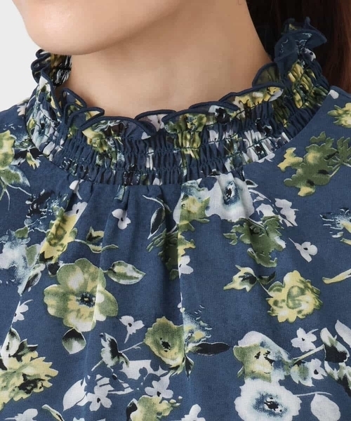 セール】クラシックフラワープリント シフォンブラウス/洗える（シャツ