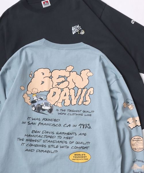 BEN DAVIS（ベンデイビス）の「BEN DAVIS/ベンデイビス SMOKE & SCRIPT LS TEE/オーバーサイズ バック ...