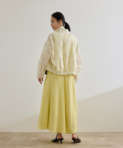 セール】フラワーエンブロイダリーライトブルゾン/セットアップ対応