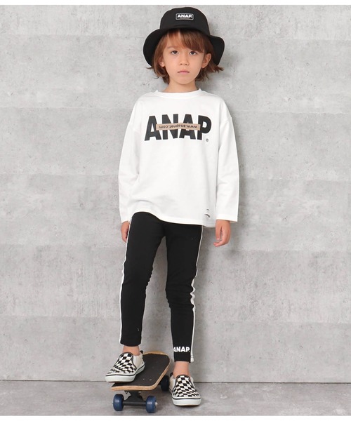 ANAP kids（アナップキッズ）の「ANAPロゴミニ裏毛ロングTシャツ（Tシャツ/カットソー）」 - WEAR