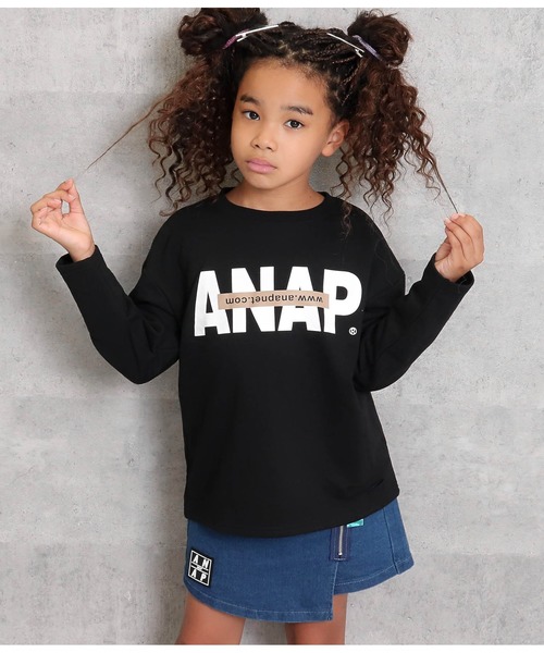 ANAP kids（アナップキッズ）の「ANAPロゴミニ裏毛ロングTシャツ（Tシャツ/カットソー）」 - WEAR