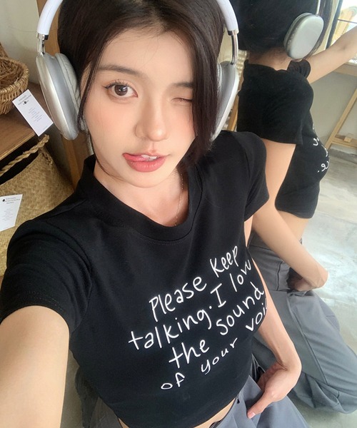 ALTROSE（アルトローズ）の「プリント Tシャツ プリーズキープ ミニ（Tシャツ/カットソー）」 - WEAR