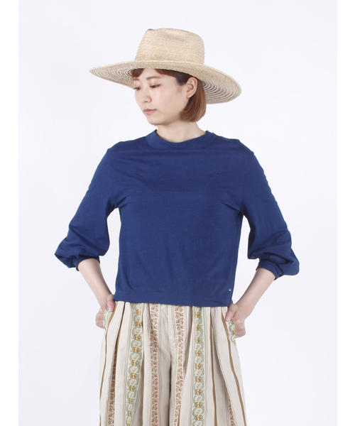45R（フォーティファイブアール）の「シャンクリーンのパフスリーブTシャツ（インディゴ）（Tシャツ/カットソー）」 - WEAR